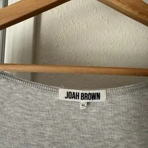 Joah Brown | Tops | Joah Brown Heather Grey Long Sleeve Rib Ribbed Knit ...